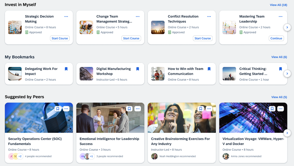 Neue Startseite für SAP SuccessFactors Learning