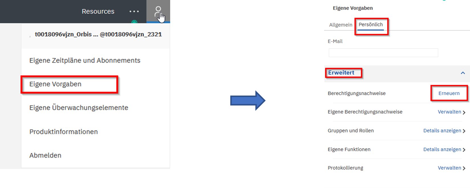 Zeitpläne und Jobs in Concur Cognos Reporting